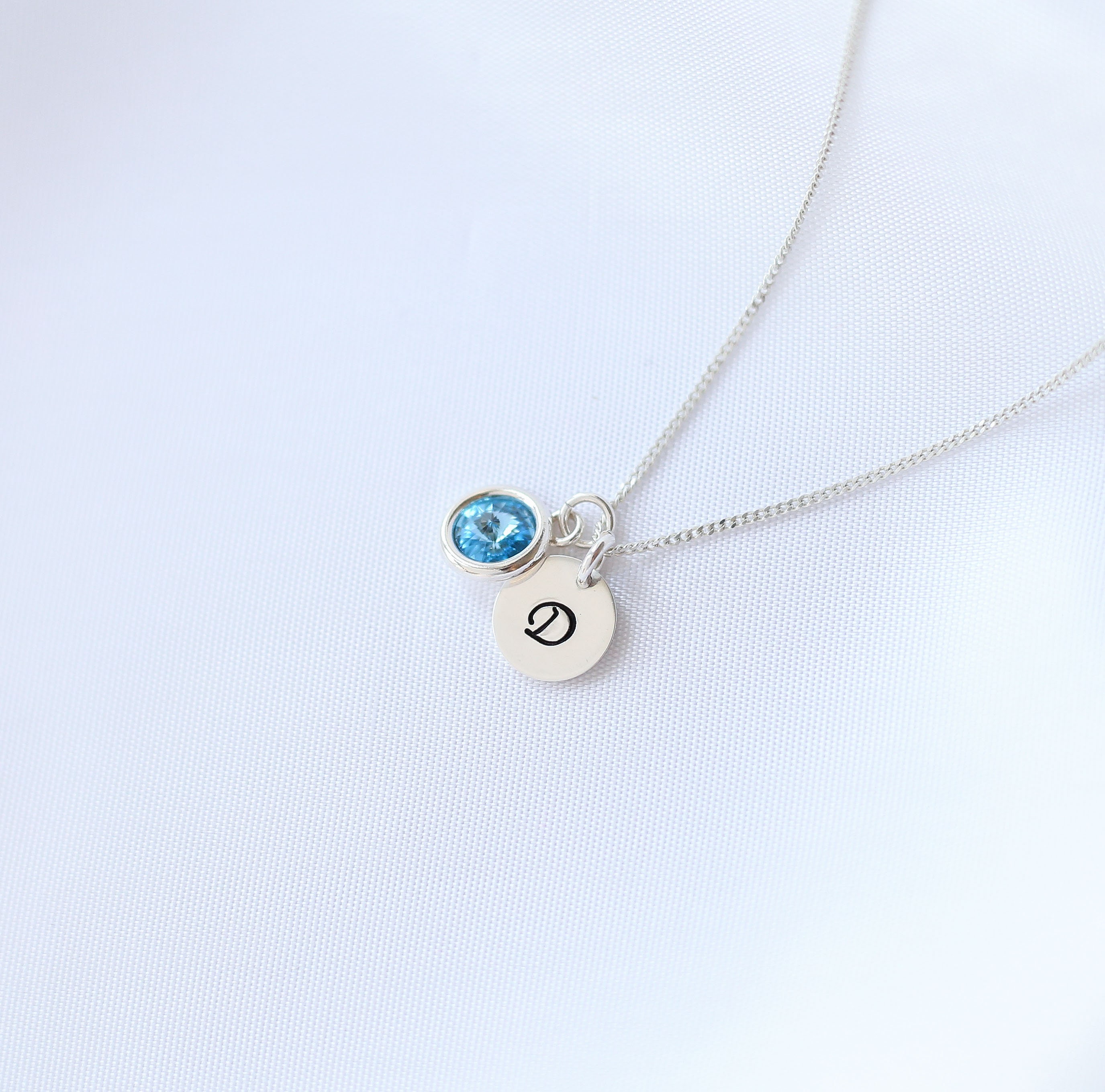 Initial Disc Charm Personalised Disc in Sterling Silver | Etsy