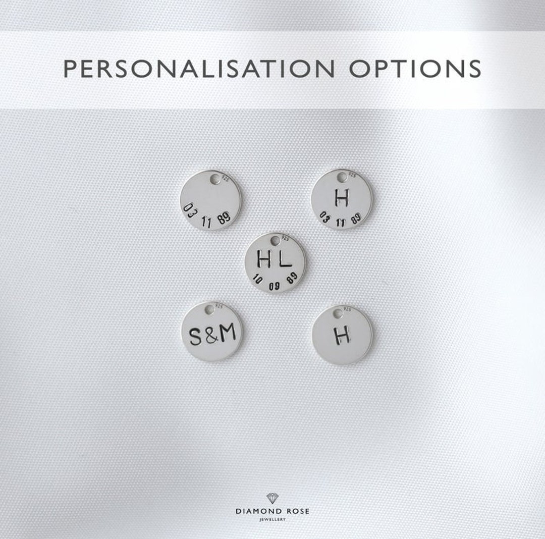 Initial Disc Charm, Personalised Disc in Sterling Silver, Disc Only ...