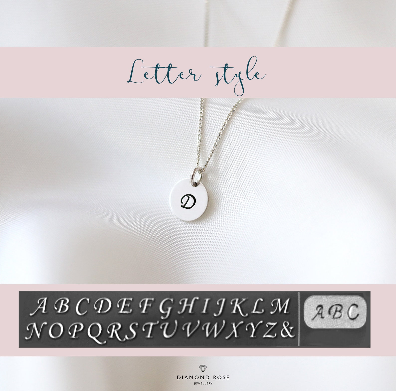 Initial Disc Charm Personalised Disc in Sterling Silver | Etsy