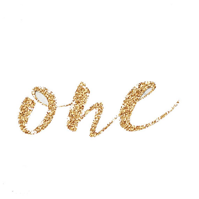 ONE Iron on Decal -any Number - Onesie - Applique - Glitter Decal ...