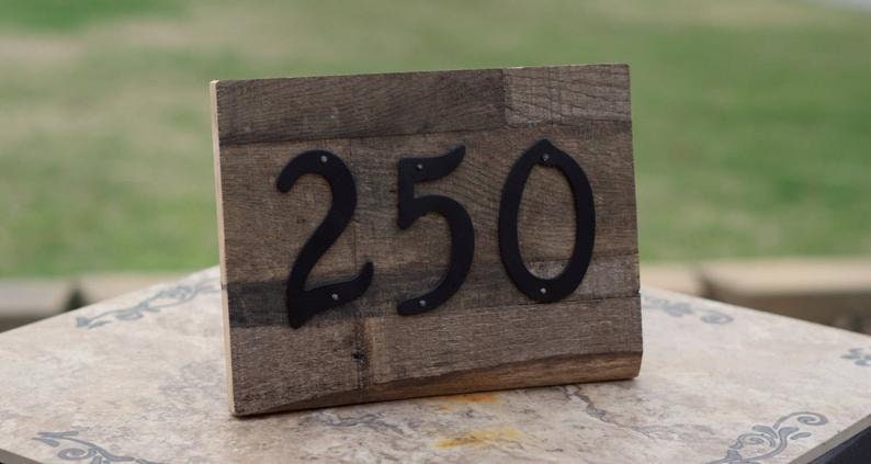 Reclaimed wooden house number plates | Etsy