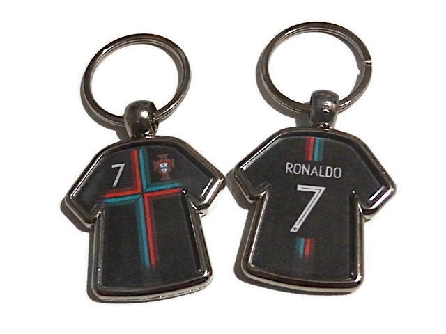 Cristiano Ronaldo #7 Portugal Black Soccer Jersey Keychain Party Favor ...