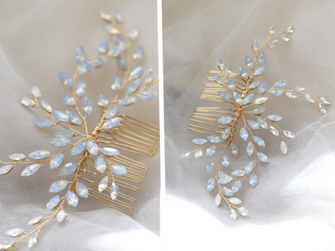 Moonstone Vintage Hair Comb in Gold Hairpiece // Vintage Inspired ...