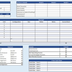 Real Estate Deal Analysis Excel Template Rental Analyzer Professional ...