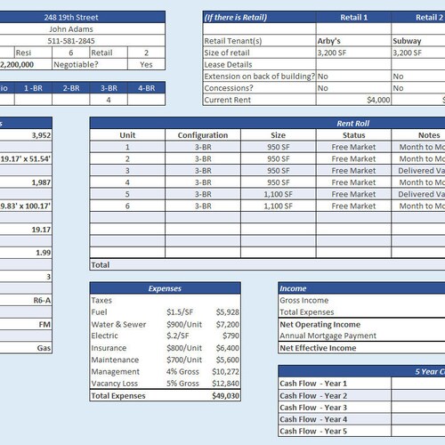 Real Estate Property Analyzer Spreadsheet - Etsy