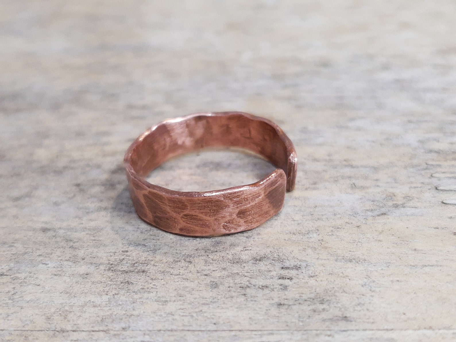 Rustic Hammered Large Copper Ring - Etsy
