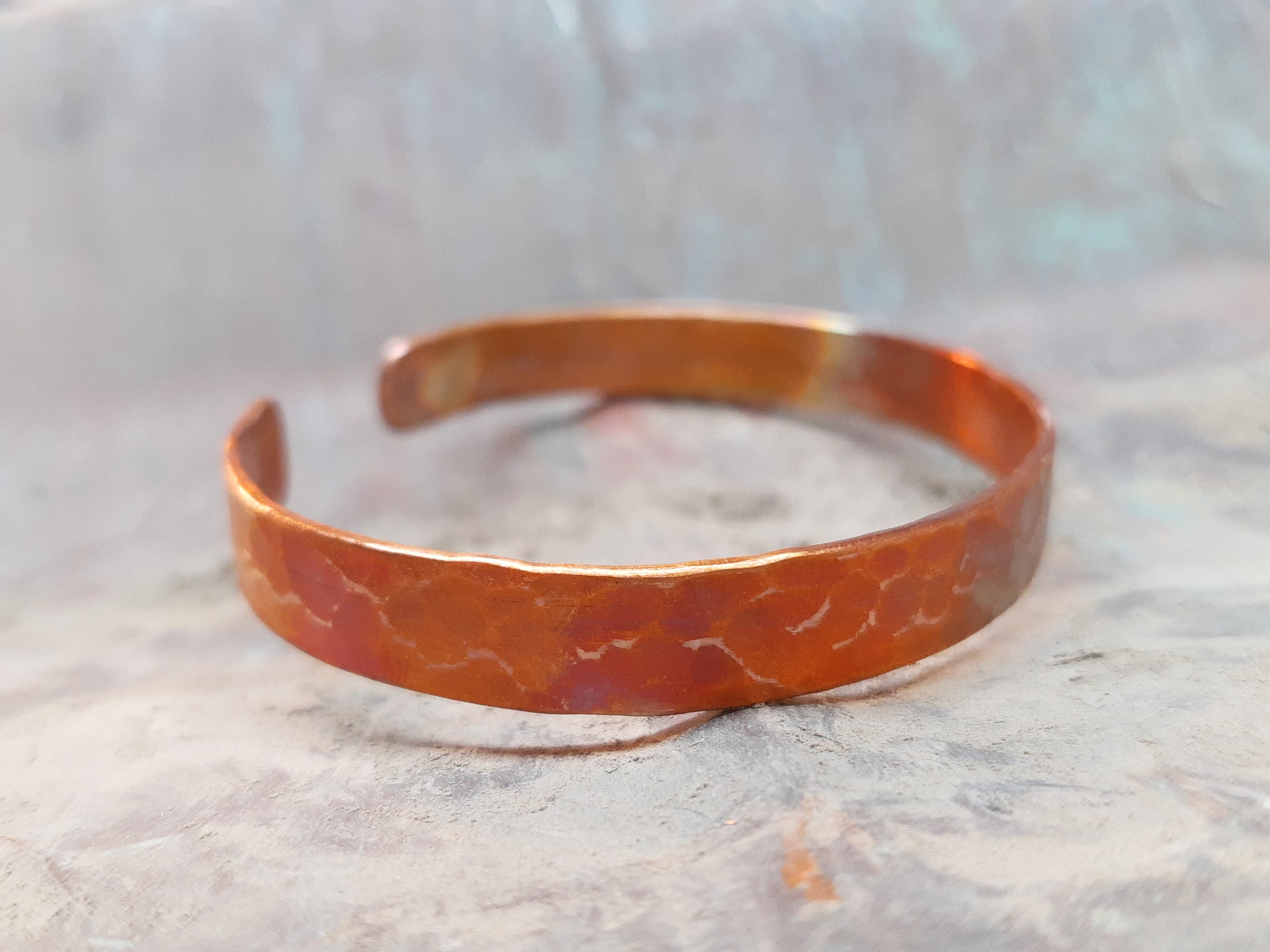 Hammered & Torched Copper Cuff | Etsy