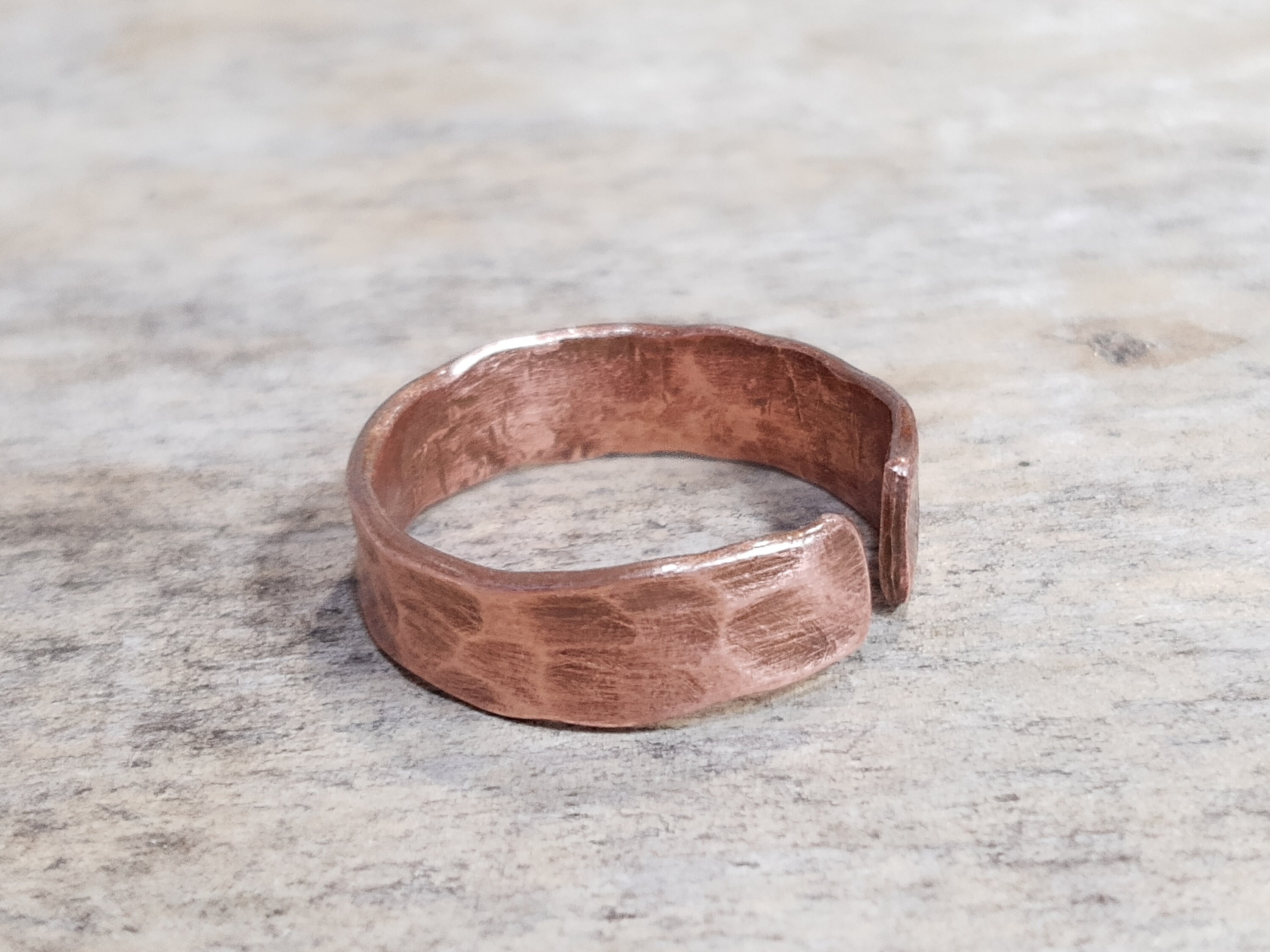 Rustic Hammered Large Copper Ring - Etsy