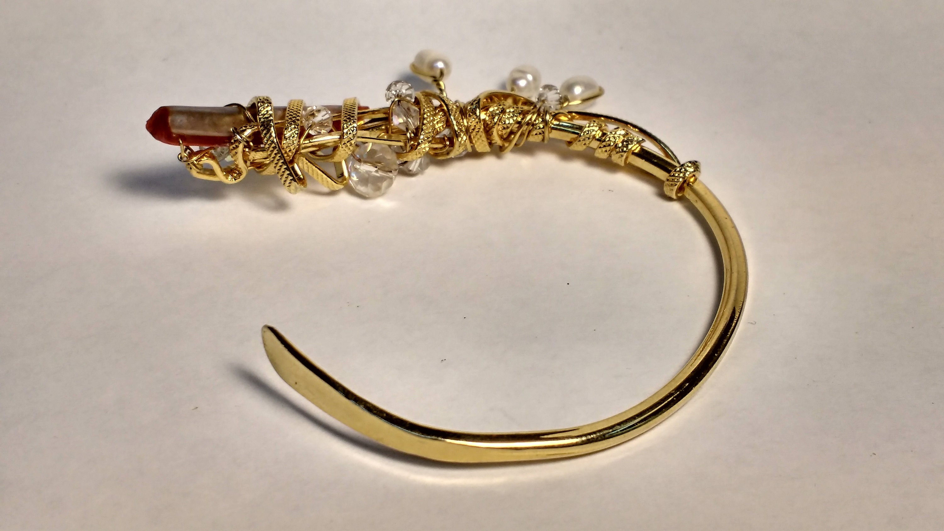 Adjustable 18K Gold Plated Copper Bracelet With Mother of - Etsy