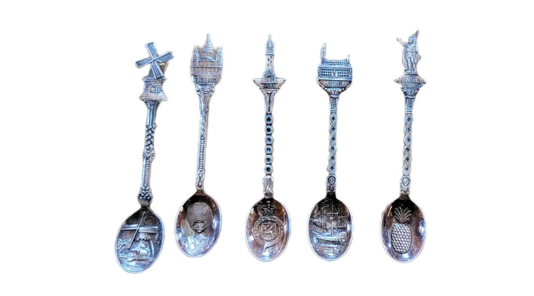 Vintage Engraved EPNS Souvenir Silver Plated Spoons, Made in Holland ...