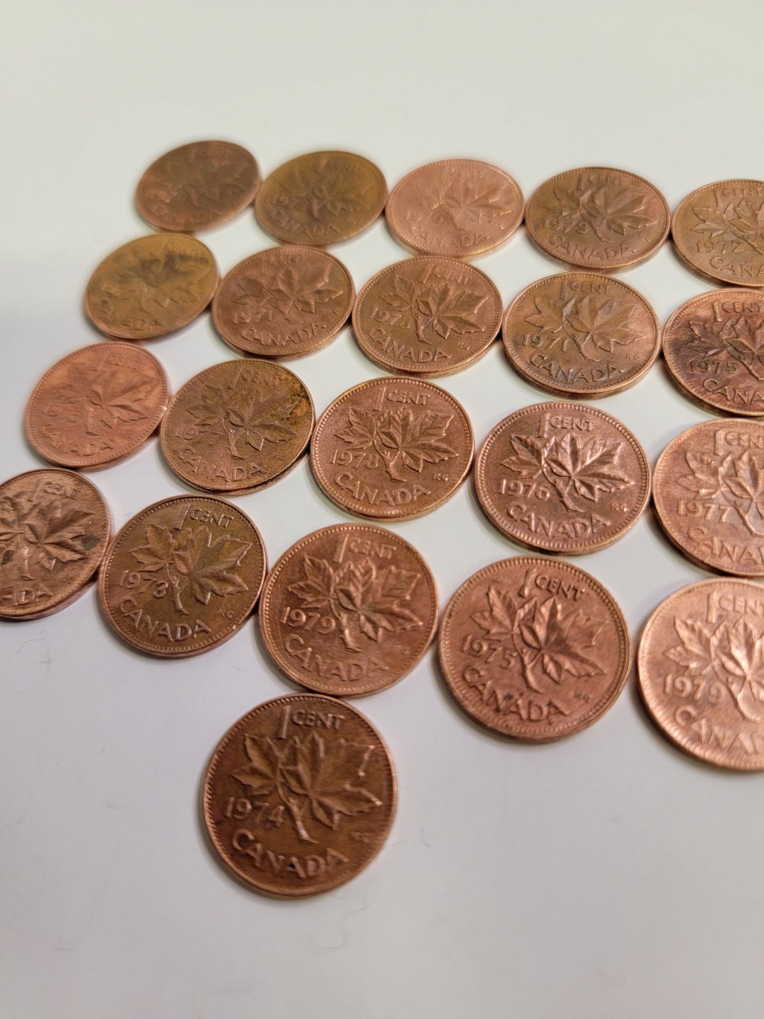 Lot of 21 Vintage Canadian Pennies 1980s, Canadian Currency, Vintage ...