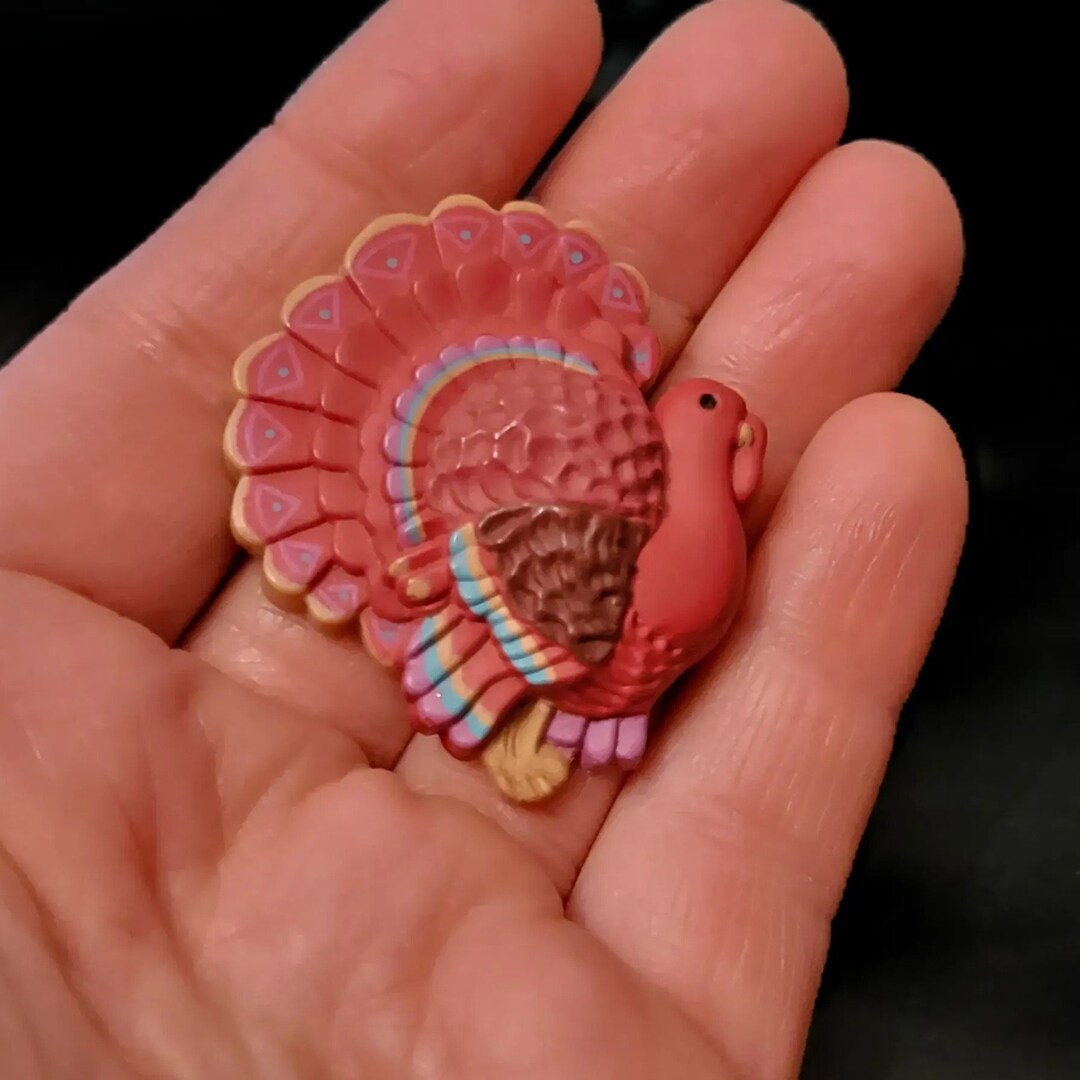 Vintage Hallmark Cards Marked Turkey Plastic Brooch Pin, Brooch, HMK ...