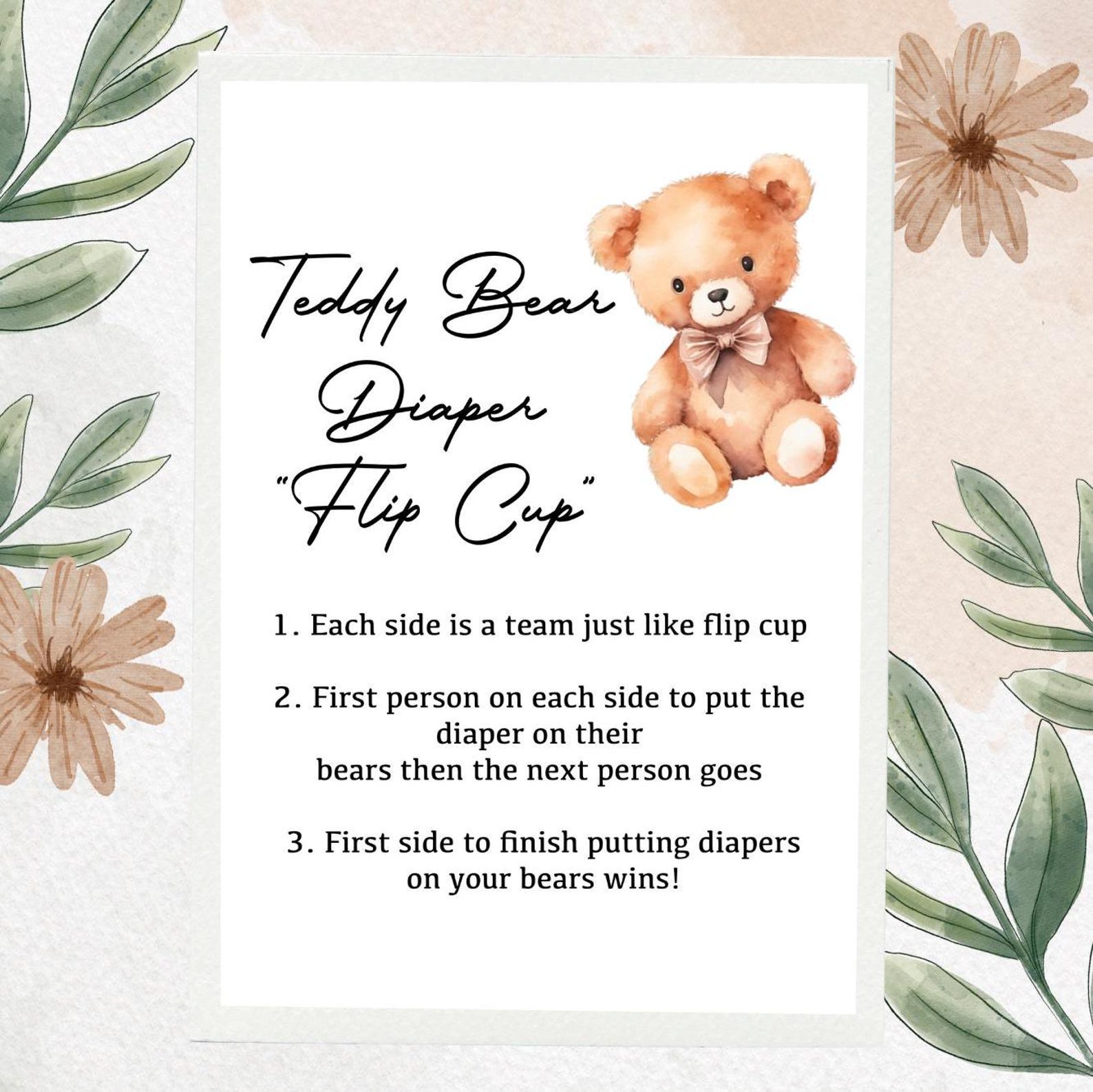 Baby Shower Game Signs Bundle *digital Downloads* - Bottle Chug/teddy ...