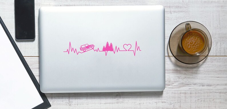 SUV Heart Beat Decal Sticker for Jeep Laptop Tablet | Etsy