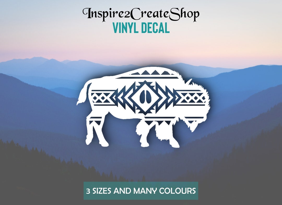 Spirit Animal, Bison, Buffalo, Aztec Tribal Print Decal Sticker - Etsy
