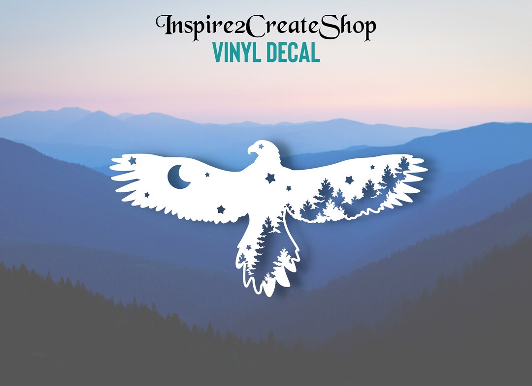 Eagle Night Sky Decal Sticker for Vehicle, Laptop, Window, Door, Canvas ...