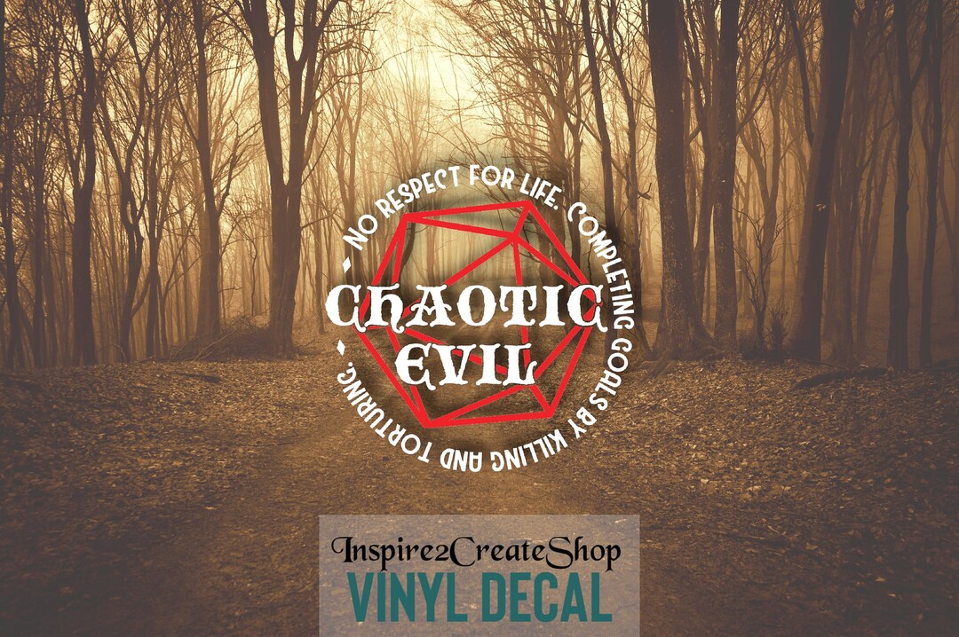 Chaotic Evil D20, Decal Sticker for Laptop, Character Book, Tablet ...