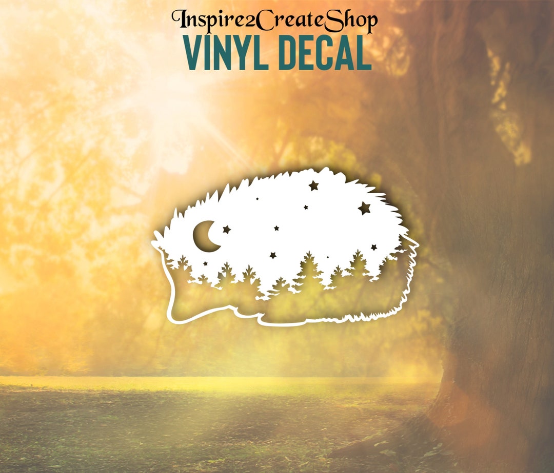 Hedge Hog Night Sky Decal Sticker for Vehicle, Laptop, Window, Door ...