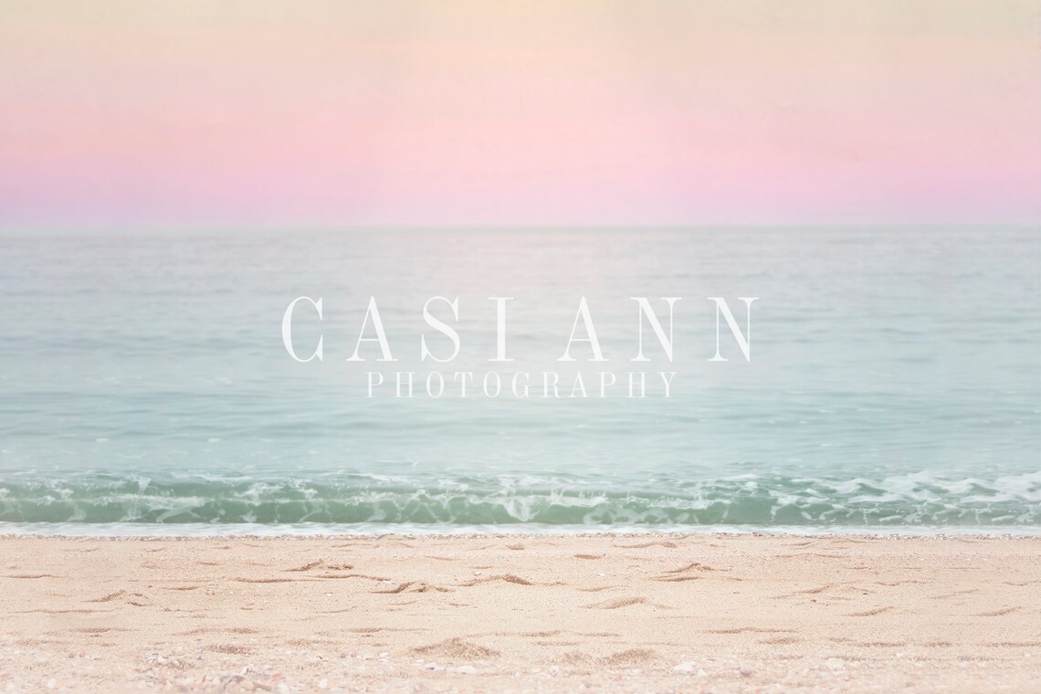 Pastel Beach Digital Photography Backdrop Background JPEG File Sand ...