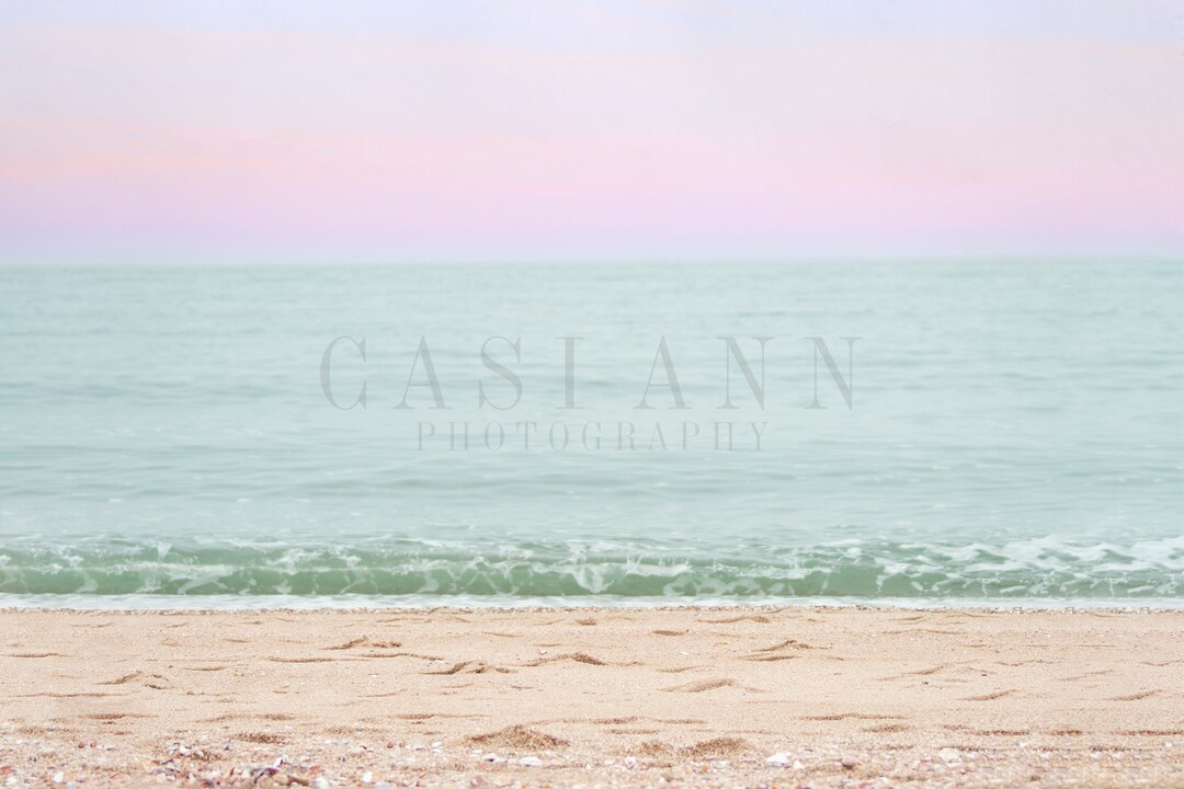 Pastel Beach Digital Photography Backdrop Background JPEG File - Etsy