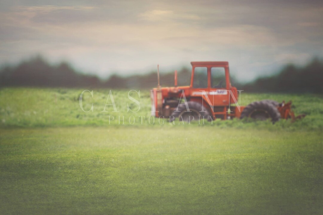 Tractor Field Digital Photography Backdrop Background Red Tracktor Farm ...