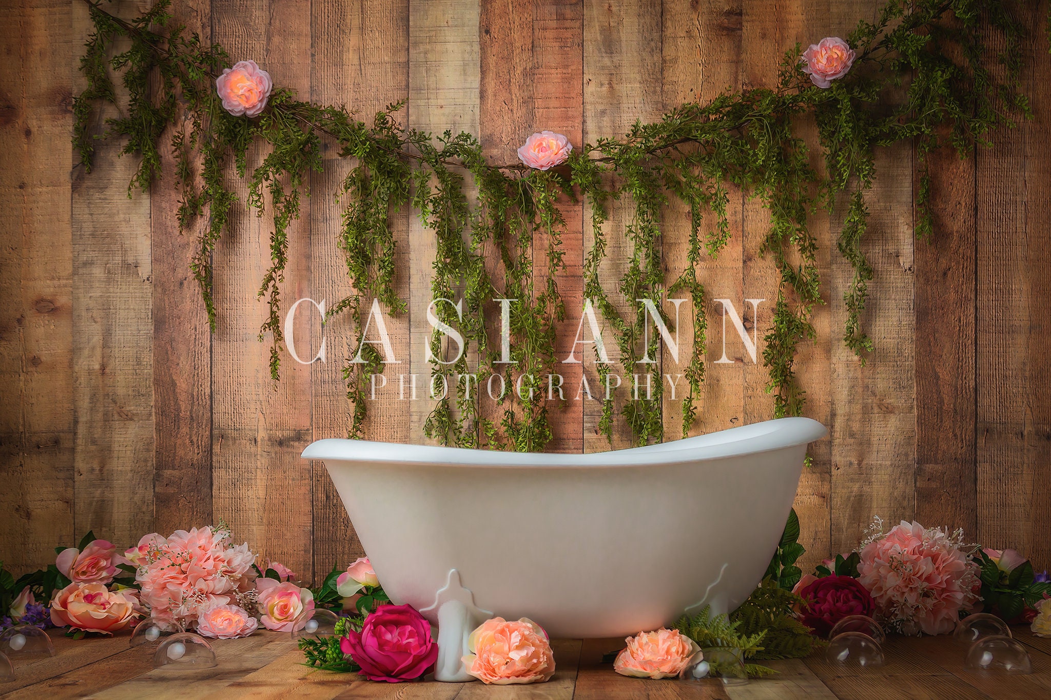 Flower Bath Digital Backdrop Background - White Bathtub - Prop ...