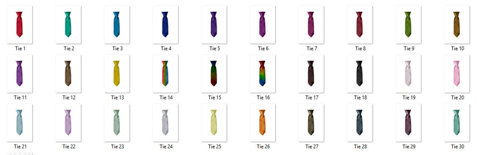 Tie Overlays Pack Same Tie 30 Different Variations Rainbow | Etsy