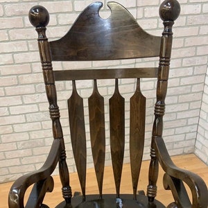 Vintage High Back Wood Rocking Chair - Etsy