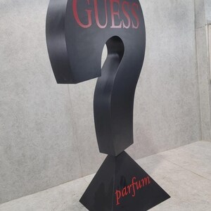 Vintage 7.5 Foot Black Wood Guess Cultural Advertising Sign - Etsy