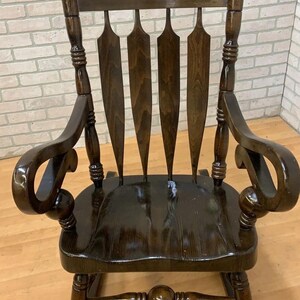 Vintage High Back Wood Rocking Chair - Etsy