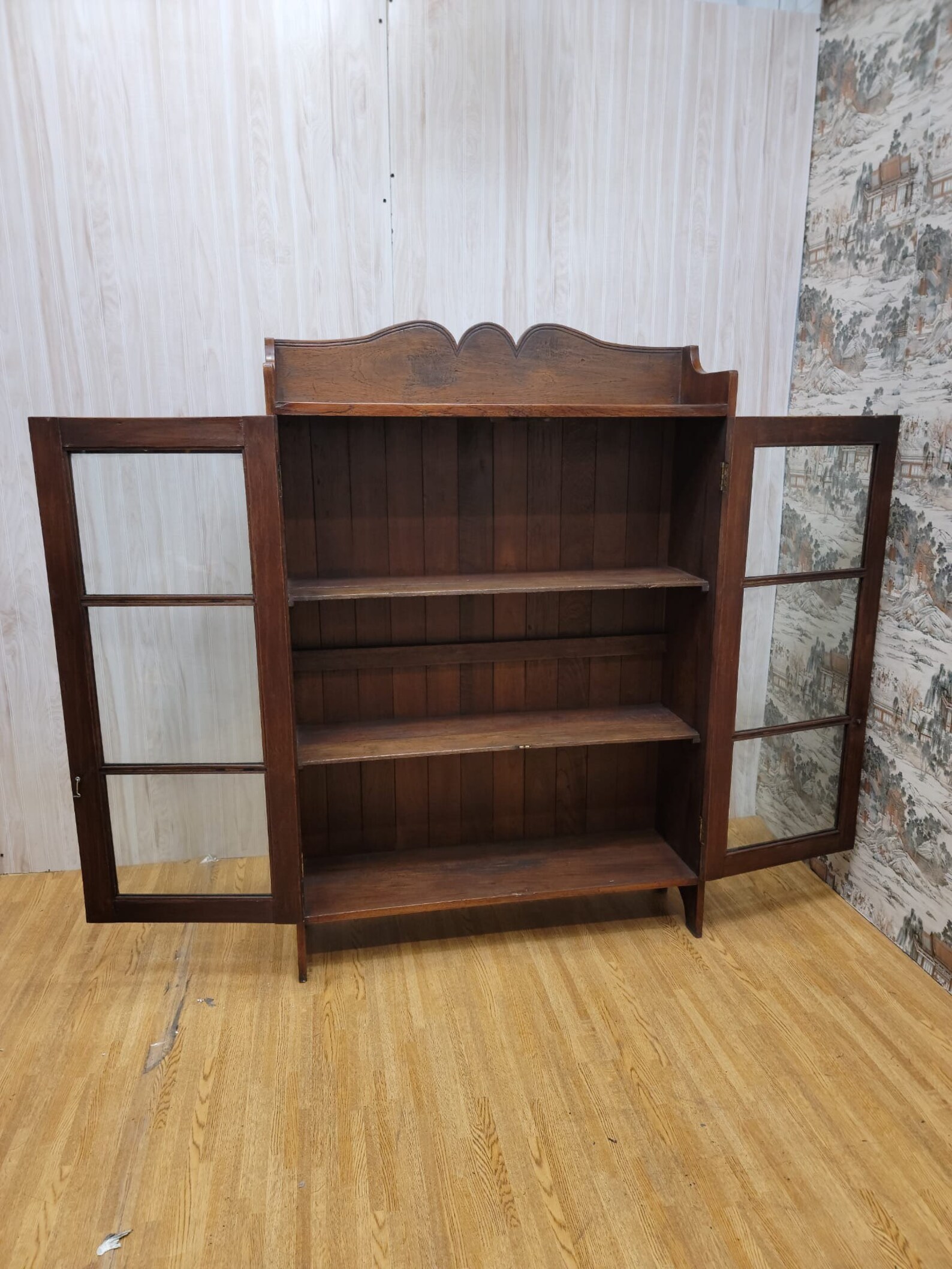 Vintage Thai British Colonial Teak and Glass Display Cabinet - Etsy