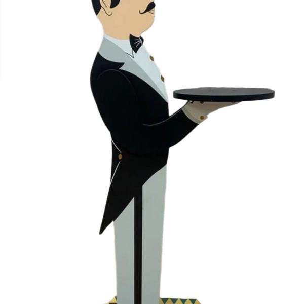 Wooden Butler Statue - Etsy