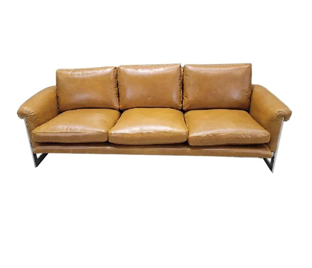 MCM Milo Baughman Style Chrome Sofa Newly Reupholstered - Etsy