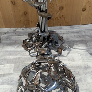 Vintage Hand Forged Tall Golf Club Table Lamp With Silhouette Golf Club ...