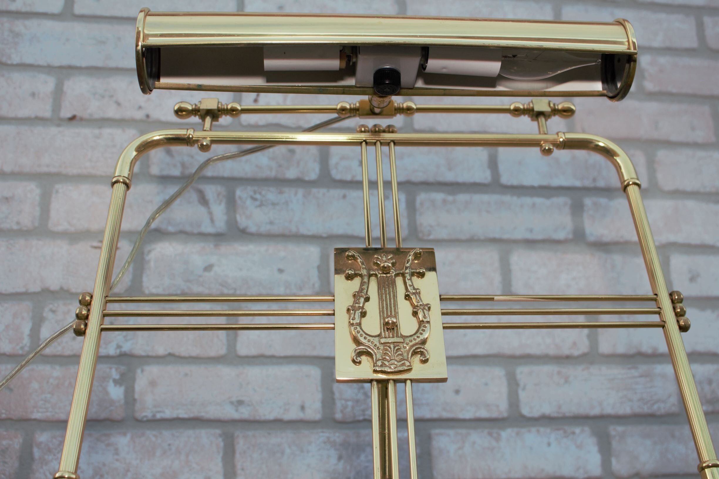 Vintage Brass Adjustable Music Stand With Lamp - Etsy