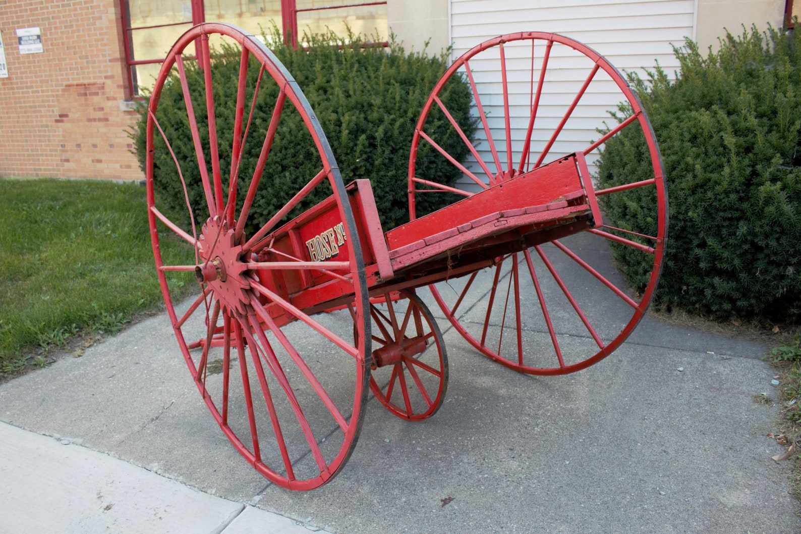 Antique Historic Chicago Fire Hose Cart and Fire Extinguisher - 2 Piece ...