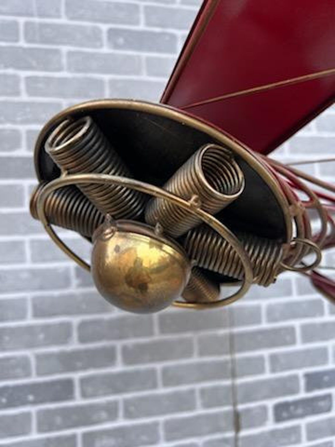 Mid Century Modern Red Enamel Biplane Metal Wall Sculpture by - Etsy