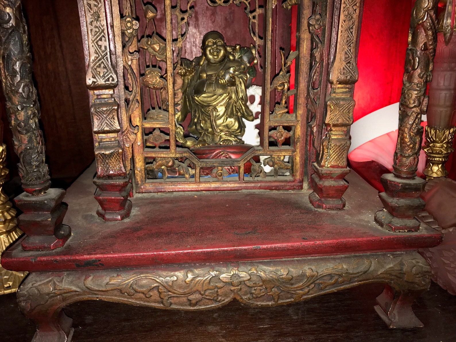 Antique Authentic Chinese Carved Ornate Wood Altar Shrine - Etsy