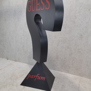 Vintage 7.5 Foot Black Wood Guess Cultural Advertising Sign - Etsy