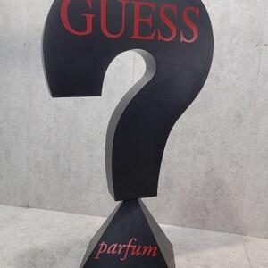 Vintage 7.5 Foot Black Wood Guess Cultural Advertising Sign - Etsy