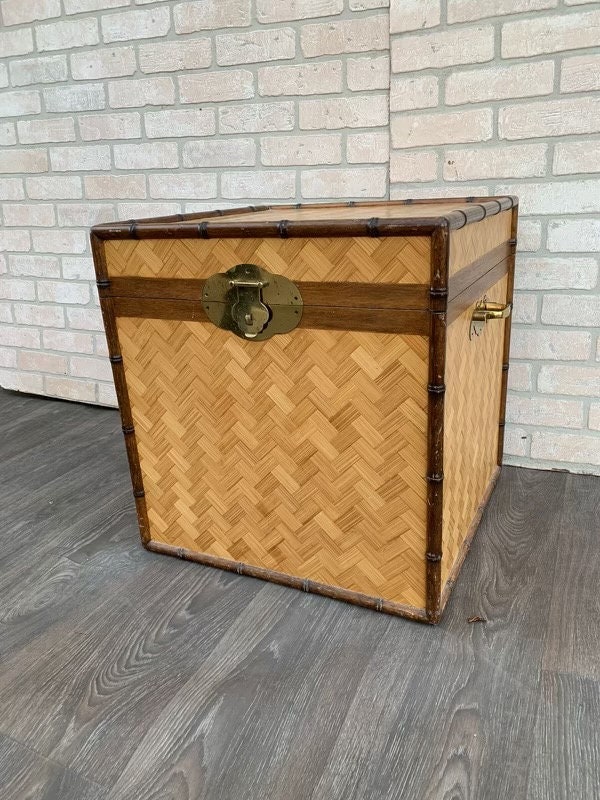 Vintage Asian Style Woven Bamboo Nesting Storage Trunks Set - Etsy