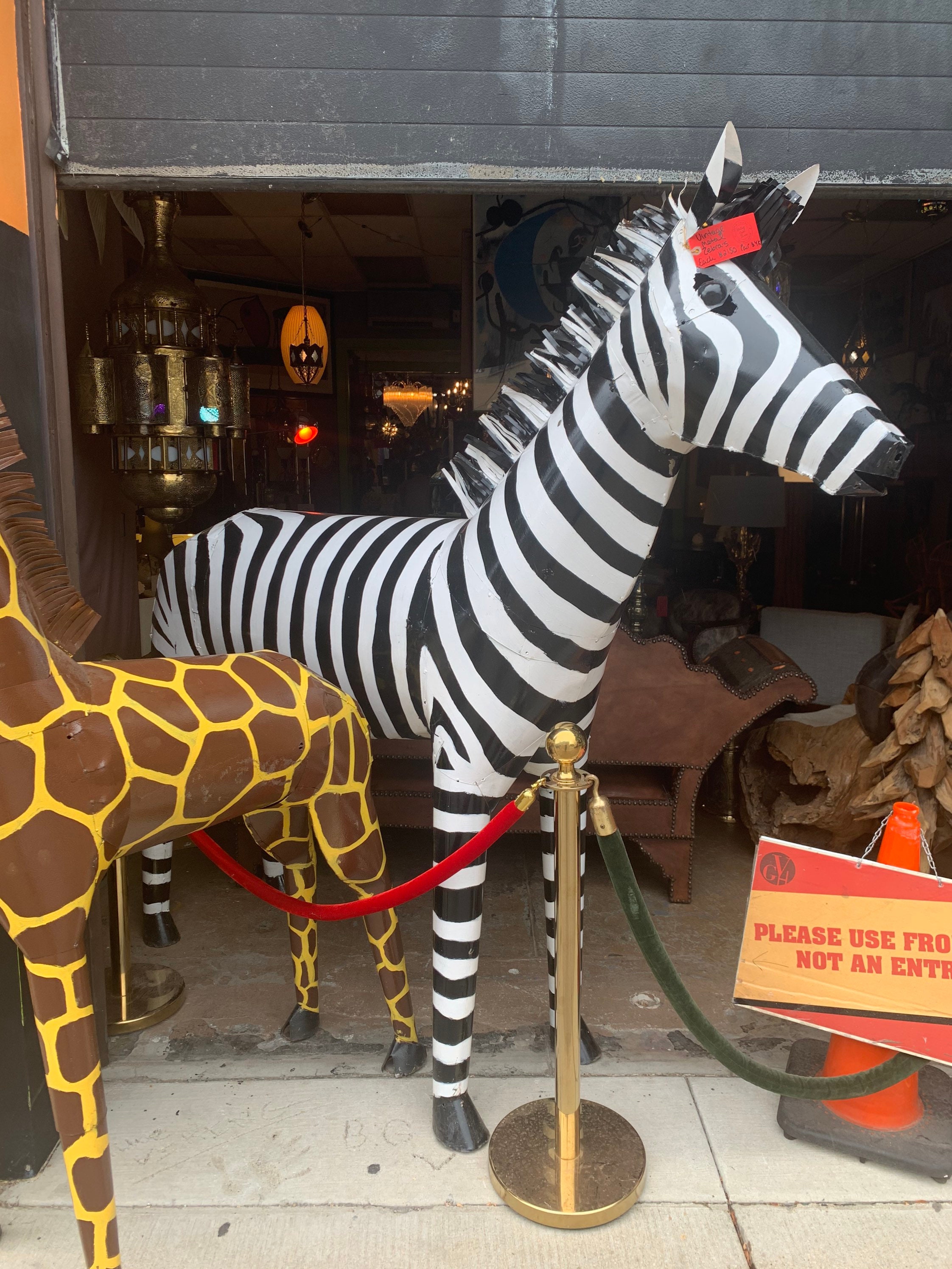 Vintage Metal Zebra Statues Pair | Etsy