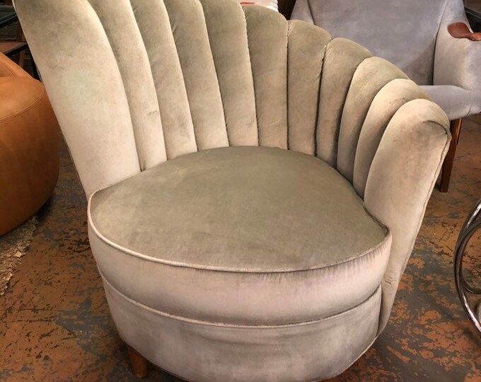 Vintage Art Deco Asymmetrical Channel Back Shell Chair Newly ...