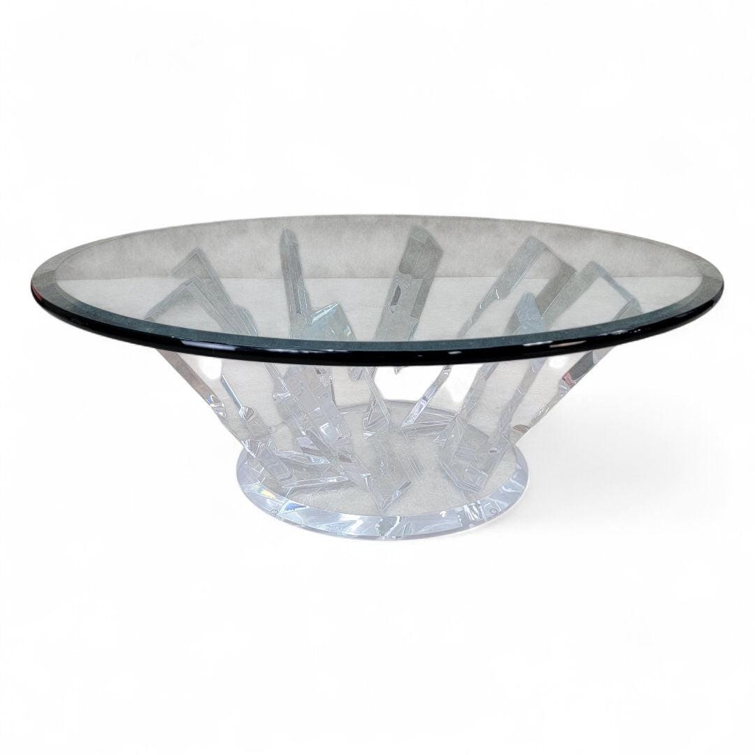 Postmodern Ice Crystal Lucite Coffee Table - Etsy