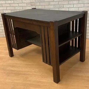 Antique Arts & Crafts Oak Mission Desk - Etsy