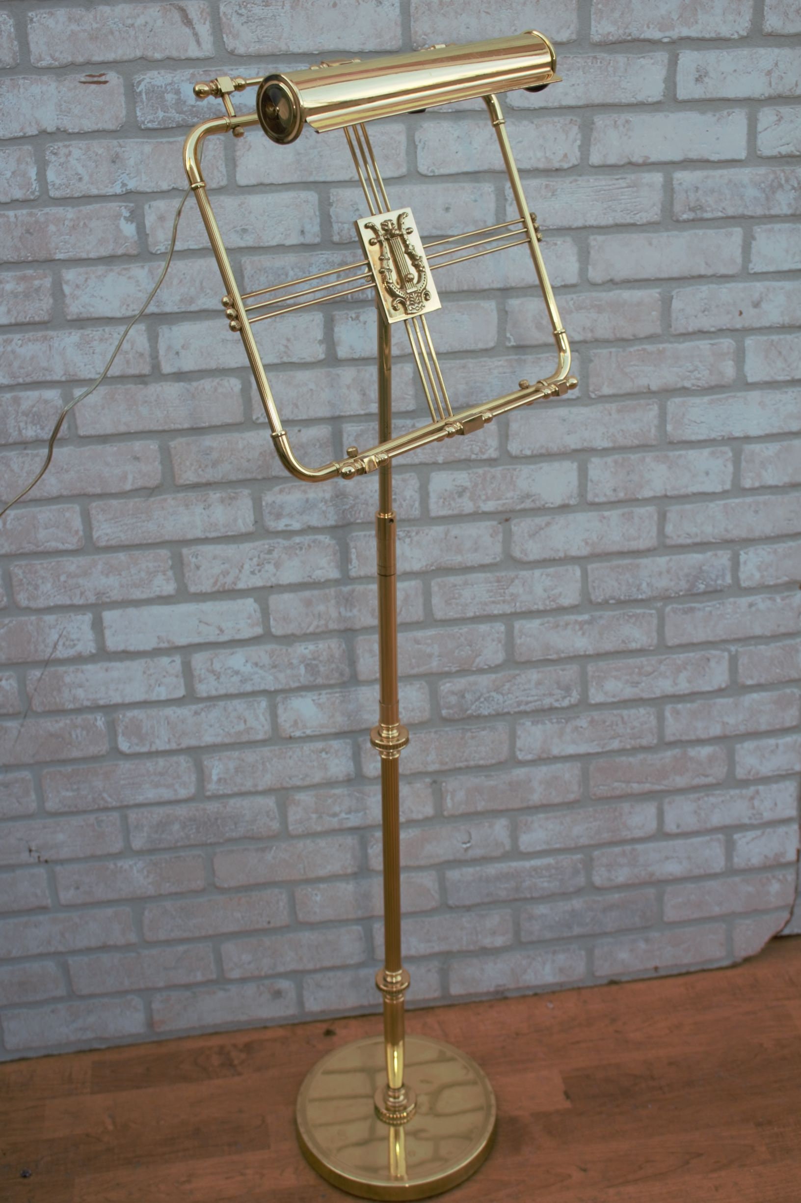 Vintage Brass Adjustable Music Stand With Lamp - Etsy