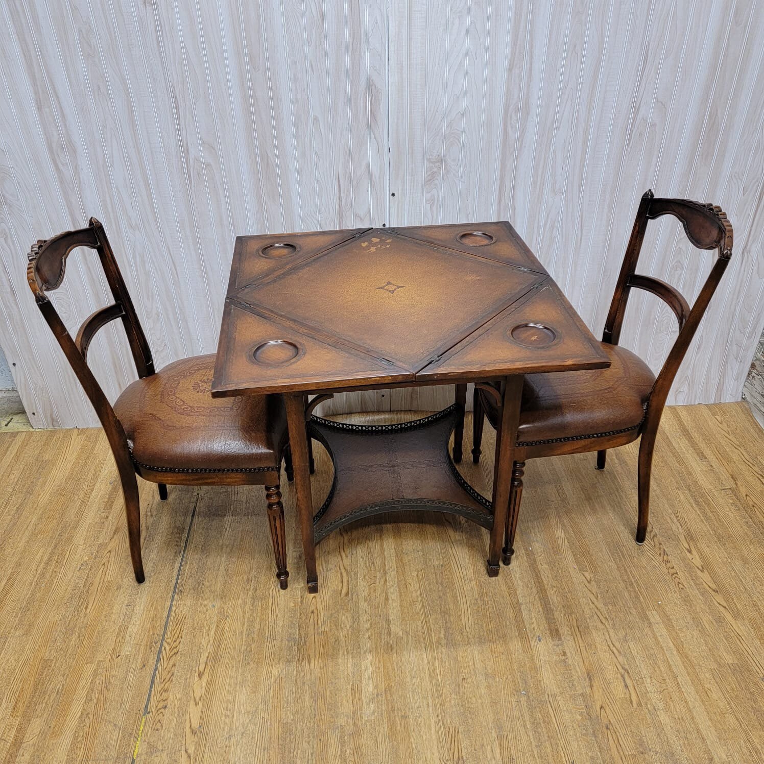 Antique card table and chairs store