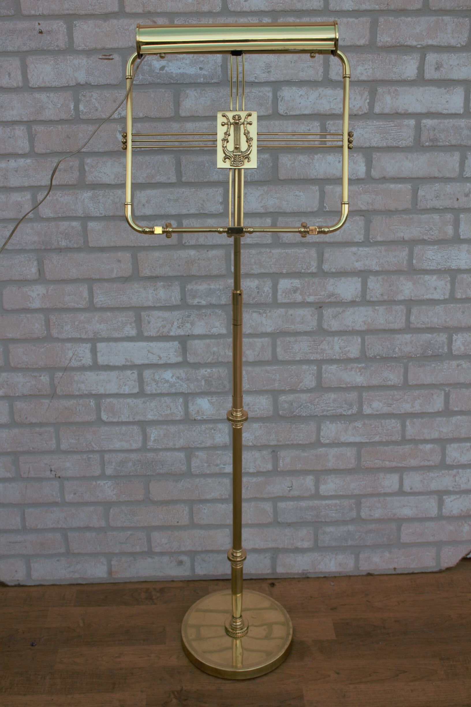 Vintage Brass Adjustable Music Stand With Lamp - Etsy
