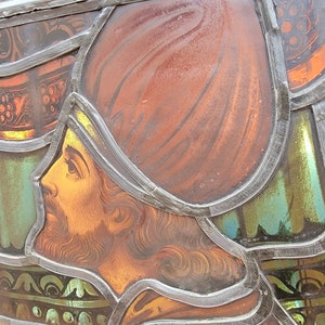 Antique Enclosed Free Standing Light Box With Stained Glass Church ...