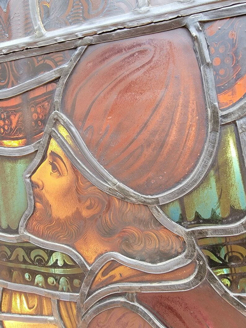 Antique Enclosed Free Standing Light Box With Stained Glass - Etsy